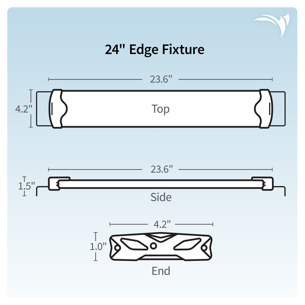HM Electronics EDGE Wireless LED Freshwater Light Fixture, 24-Inch (RE ...