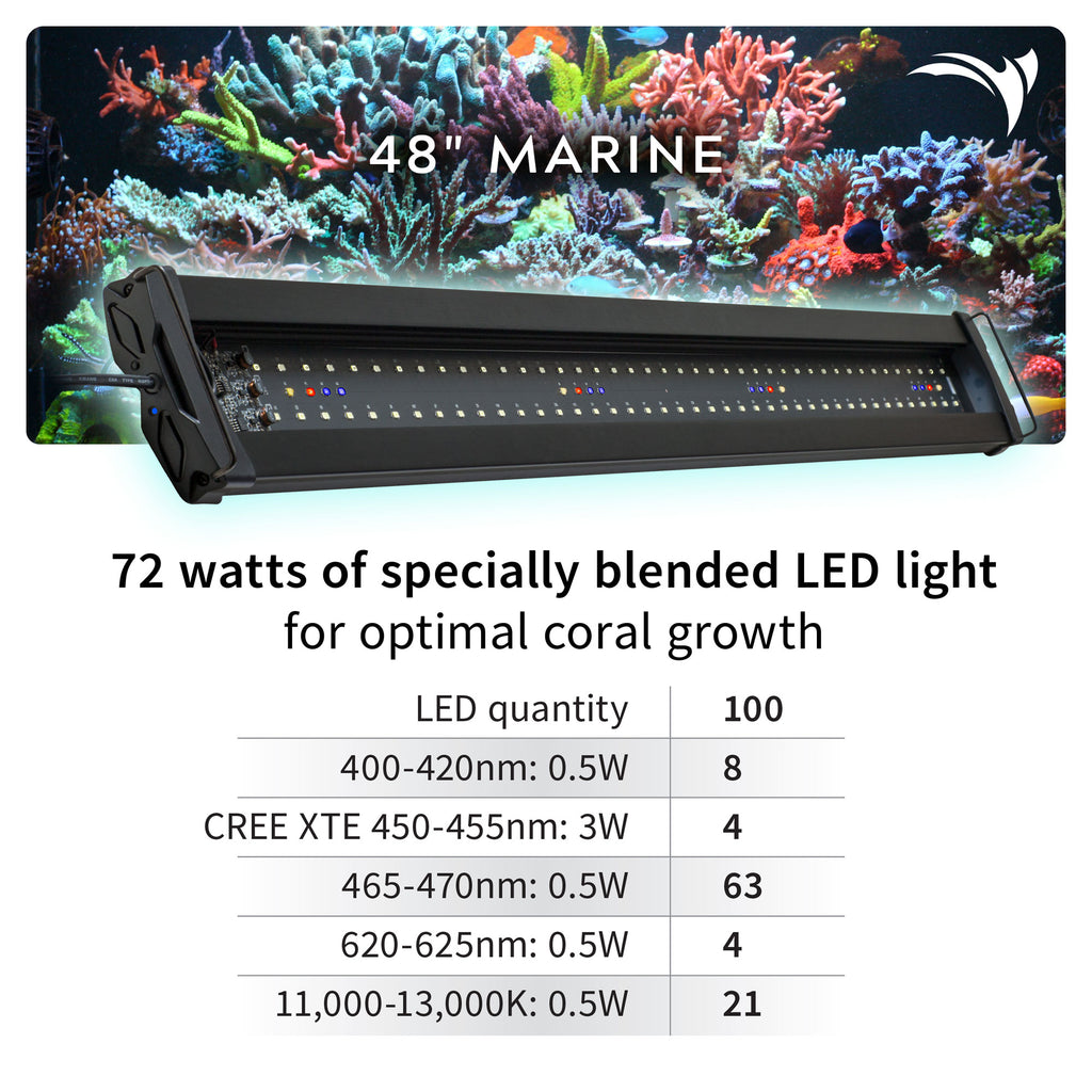 Aquatic Life EDGE WiFi LED Marine Aquarium Light Fixture, 48-Inch (DIS ...