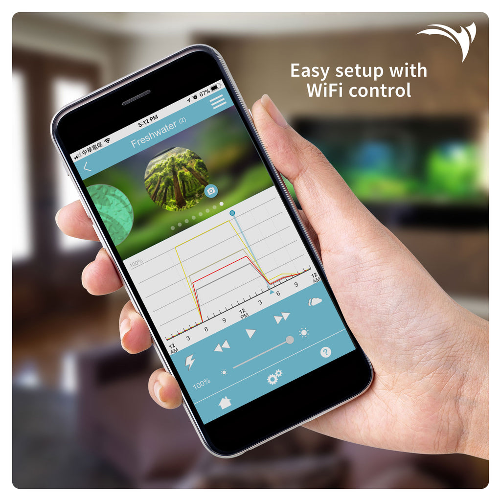 Aquatic Life EDGE WiFi LED Freshwater Aquarium Light Fixture, 48-Inch ...